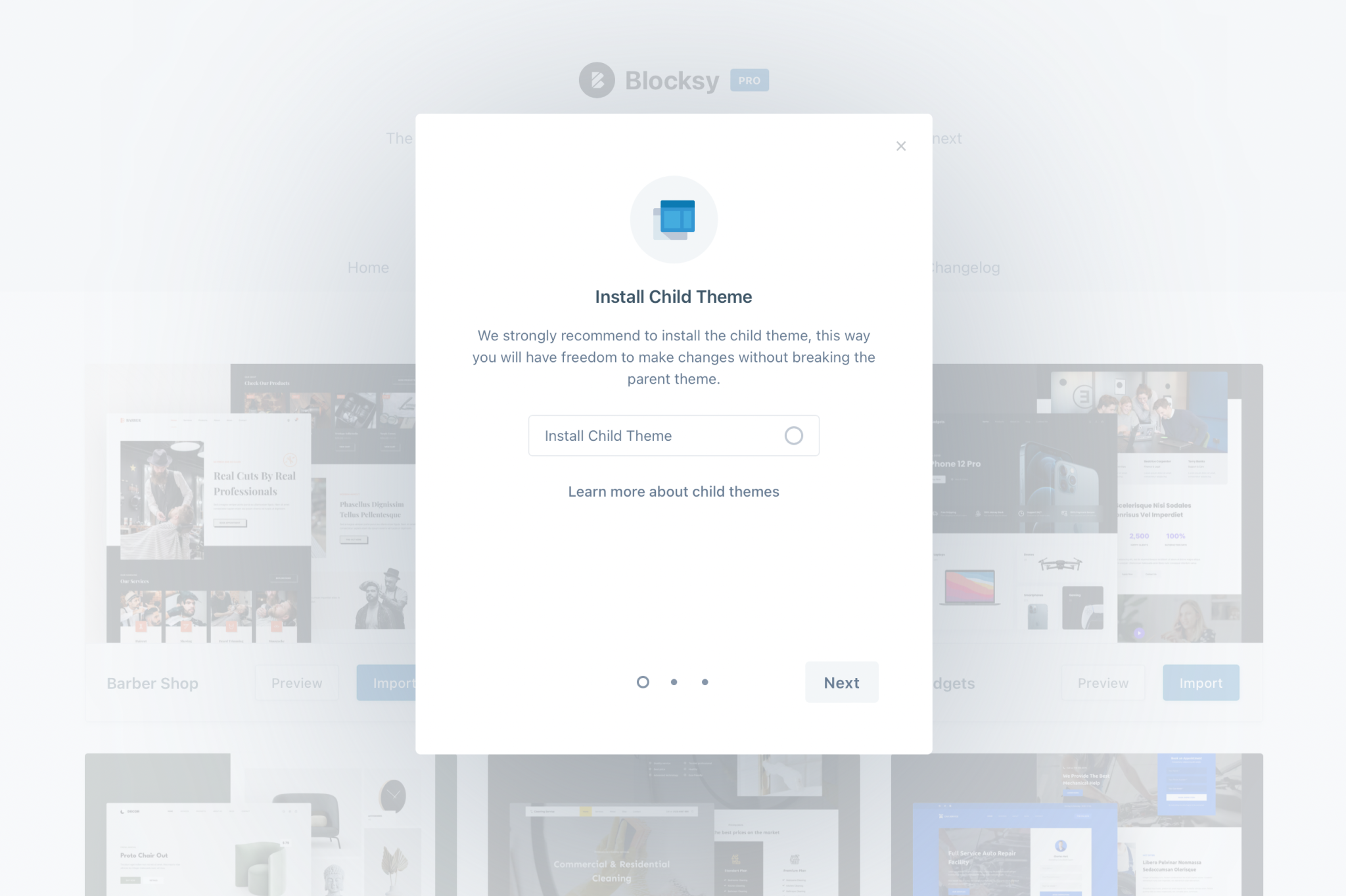 Downloading a Starter Site - Blocksy