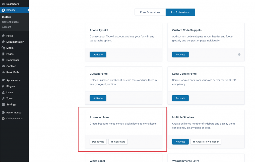 Advanced Menu - Blocksy
