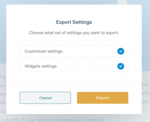 Import / Export Customizer Settings WordPress Child Theme