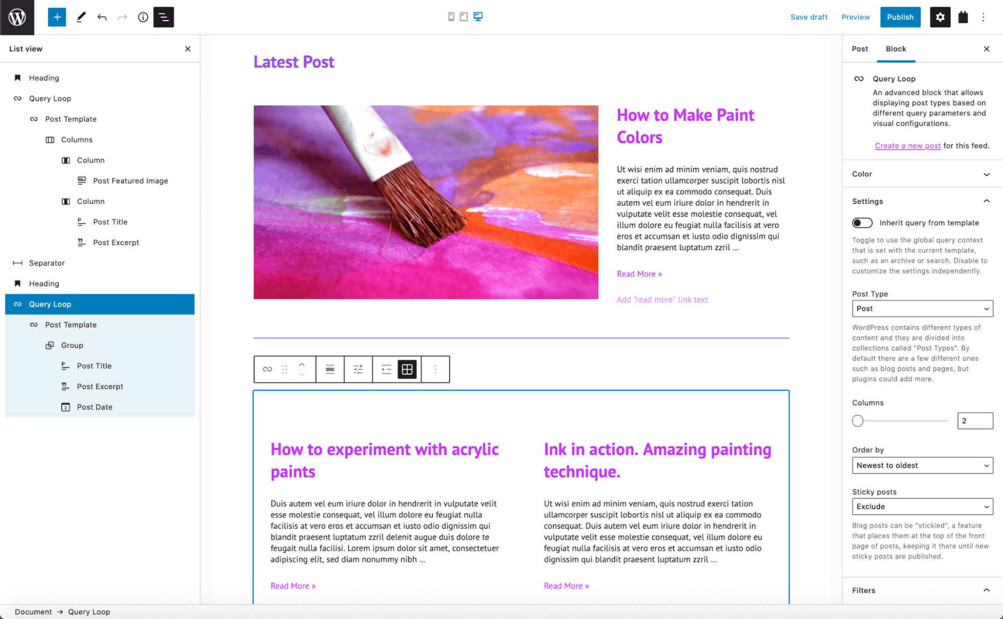 Wordpress 67 Mastering The Updated Query Loop Block For Dynamic Content Blocksy